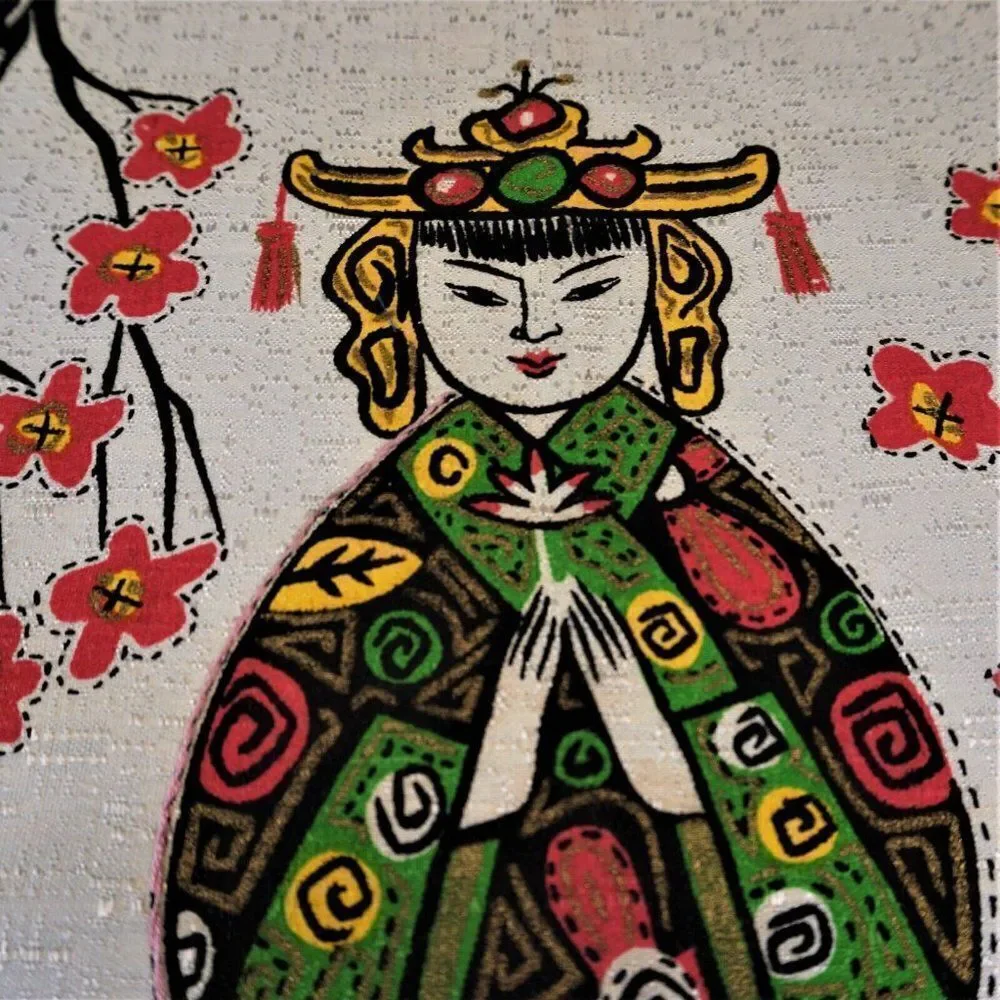 Office | Vintage Japanese Geisha Silk Picture Panel ...
